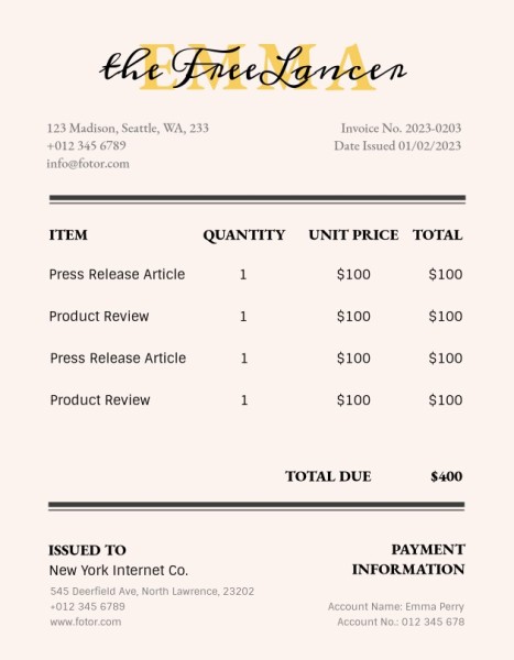 Free Online Invoice Templates Layouts Fotor Design Maker Free Online Invoice Templates Layouts Fotor Design Maker